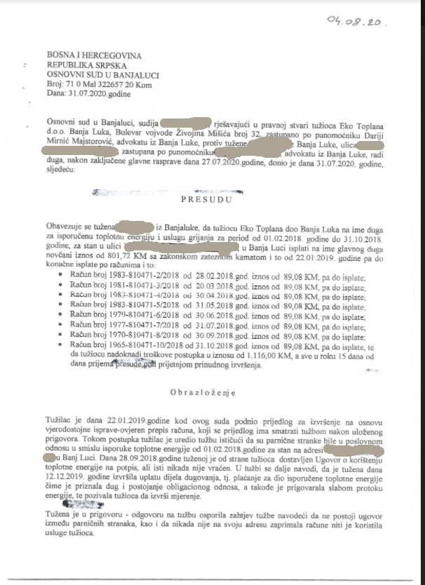 Okružni sud u Banjaluci donio pravosnažnu presudu: Nepotpisivanje ...