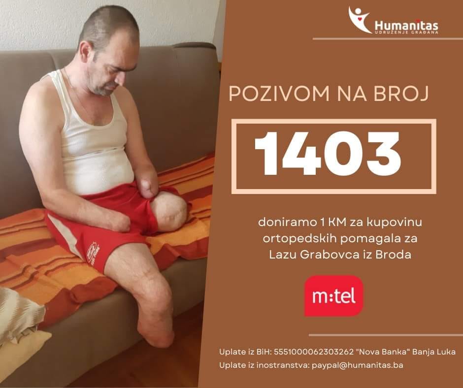 Lazo Grabovac treba našu pomoć za kupovinu ortopedskih pomagala