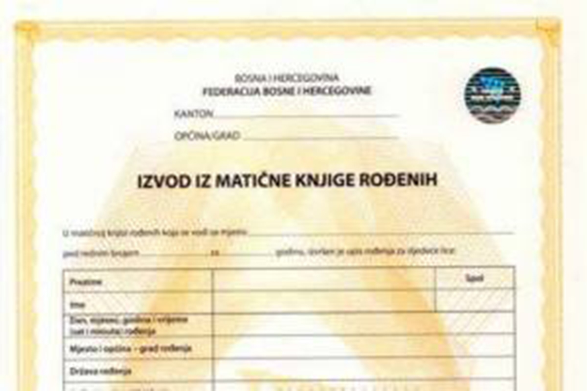 Nestašica obrazaca za izdavanje izvoda iz matičnih knjiga