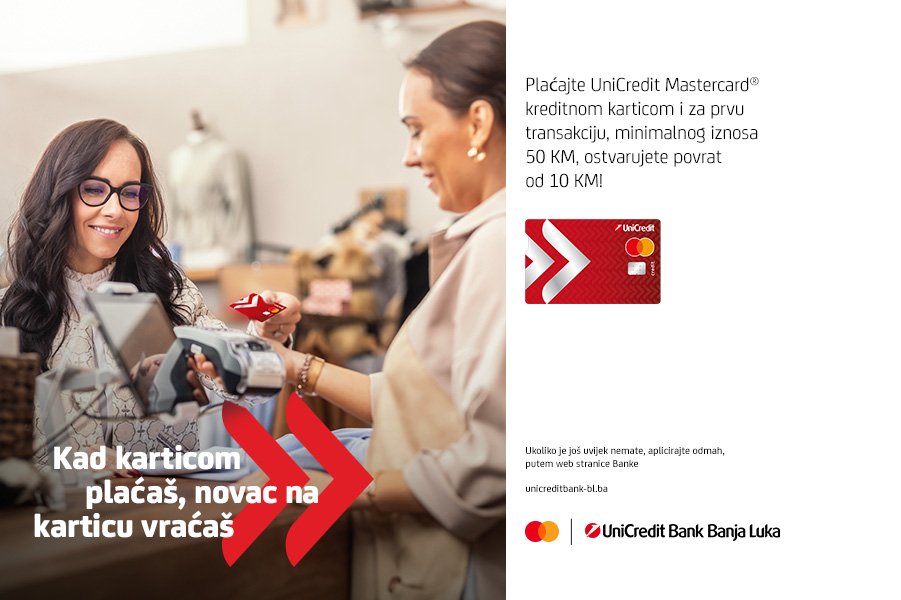 Povrat novca za korisnike UniCredit Mastercard