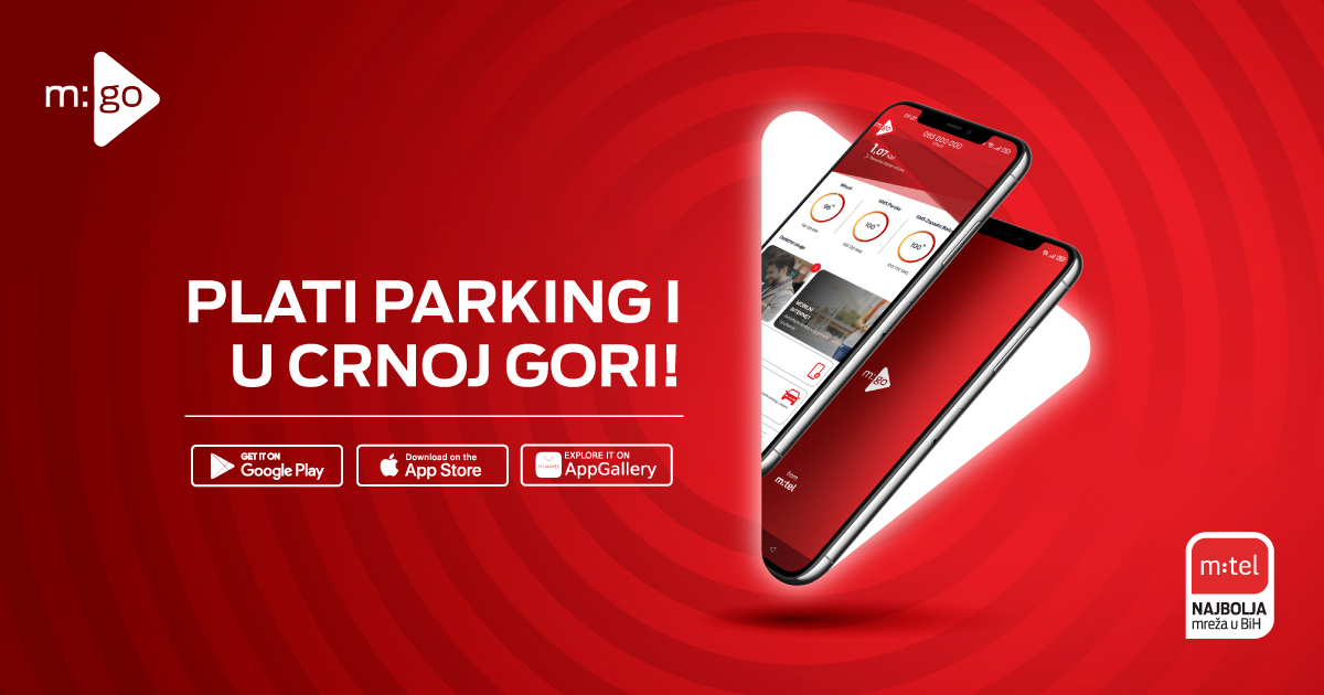 Sa m:go aplikacijom plaćajte parking i u Crnoj Gori